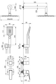 Deante NQL_N9YK - Sprchová sada s podomítkovou baterií BLUR černá