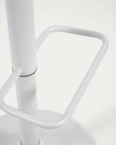 Matně bílá barová židle s nastavitelnou výškou z imitace kůže (výška sedáku 60 cm) Orlando-T – Kave Home