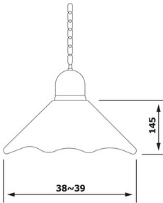 SAPHO LAMPEDUSA závěsné svítidlo E27, 60W, 230V, keramické stínítko, mosazný řetěz MC011C
