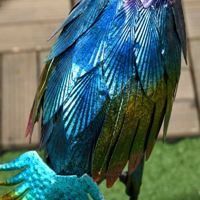 Outsunny zahradní figurka páva odolná proti povětrnostním vlivům, socha na balkon terasu 59cm, dekorativní venkovní ozdoba | Aosom.de