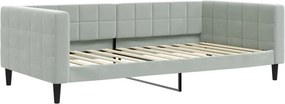 Válenda s přistýlkou a matracemi světle šedá 100x200 cm samet 3196722