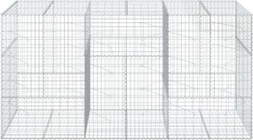 Gabionový koš s víkem 300 x 100 x 150 cm pozinkované železo 3295215