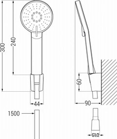 Mexen Zero R40 vanová baterie se sprchovou sadou, chrom - 7113R40-00