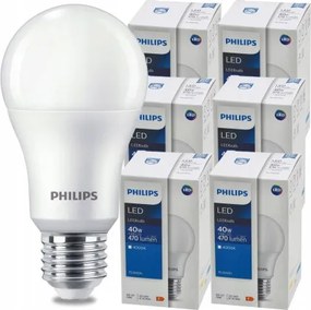 SADA 6 KS LED žárovek PHILIPS E27 4,9W 470 lm neutrální bílá 4000K