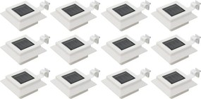 Zahradní solární lampy 12 ks LED čtvercové 12 cm bílé 277137