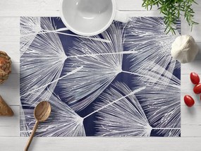 Biante Bavlněné prostírání na stůl Sandra SA-414 Bílé abstraktní chmíří na modrém 35x45 cm