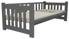 Dětská postel masiv 035 borovice masiv 90 x 190 cm šedá