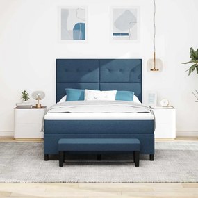 Postel s boxspringem s čelo Modrá 160 x 200 cm textil 3344085