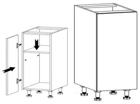 ASPEN gr | dolní skříňka D60 | LEVÁ | šedá lesk