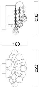 Brilagi - Nástěnné svítidlo CRYSTAL 1xE14/60W/230V lesklý chrom