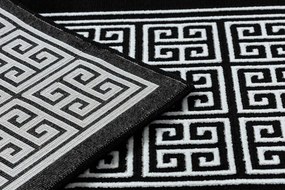 Dywany Łuszczów, Běhoun Gloss 6776 85 greek black/ivory, 80x200, černobílá, ložnice
