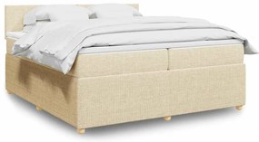 Box spring postel s matrací krémová 200x200 cm textil 3289861