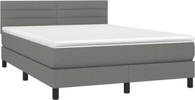 Box spring postel s matrací tmavě šedá 140x200 cm textil 3140138