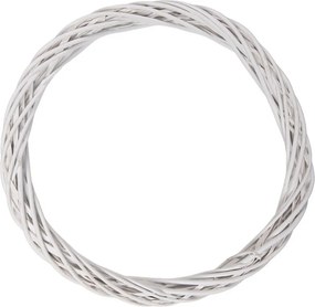 Bílý antik ratanový věnec Wreath Rattan XL - Ø 50*5 cm