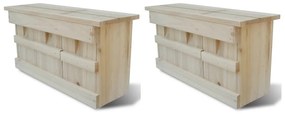 Ptačí budka pro špačky 2 ks 44 x 15,5 x 21,5 cm dřevo 276008