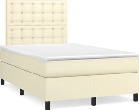 Box spring postel s matrací krémová 120x200 cm umělá kůže 3142835