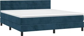 Box spring postel s matrací tmavě modrá 180x200 cm samet 3141381