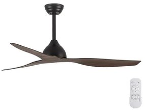 Eurolamp Stropní ventilátor pr. 132 cm hnědá/černá + dálkové ovládání EU0142