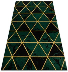 Dywany Luszczow Kusový koberec EMERALD EXCLUSIVE 1020 mramor, trojúhelníky lahvově zelená / zlato Rozměr koberce: 80 x 150 cm