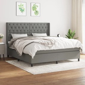 Box spring postel s matrací tmavě šedá 160x200 cm textil 3131682