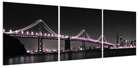 Noční obraz mostu (120x40 cm)