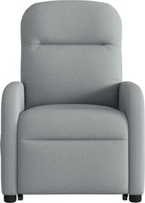 Elektrické zvedací polohovací křeslo světle šedé textil 3302992