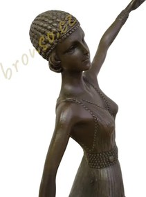 Art Deco bronzová socha – elegantní tančící žena