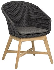 Tmavě šedá pletená zahradní židle Bizzotto Coachella