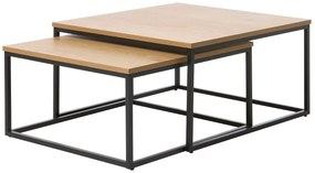 Sada odkládacích stolků Valenzuela 75 cm vzor dub