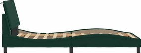Rám postele s LED osvětlením bez matrace Hanko tmavě zelený 100 x 200 cm samet 3213766
