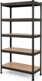 Fistar Regál 180x90x60 cm lakovaný 5-policový, nosnost 875 kg - ČERNÝ