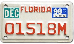 Americká SPZ Florida 01518M moto