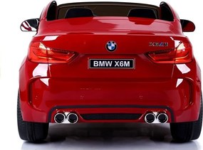 LEAN CARS Elektrické autíčko BMW X6M pro děti červené lakované LED MP3