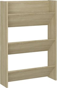 botník, závěsný, 3 patra, kompozitní dřevo, 90x60x18 cm, dub sonoma, Dekorino BB20260031