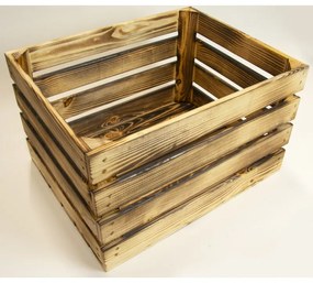 Dřevěná bedýnka "L" 50x40x30 cm -OPALOVANÁ
