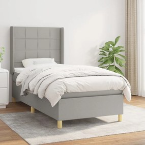 Box spring postel s matrací světle šedá 90x200 cm textil 3131961