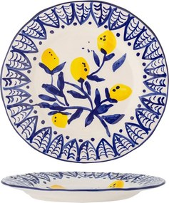 Bílý/modrý servírovací talíř z kameniny ø 27 cm Maxima – Bloomingville