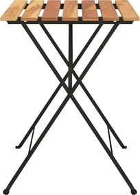 Skládací bistro stůl 55 x 54 x 71 cm masivní teak a ocel 319978
