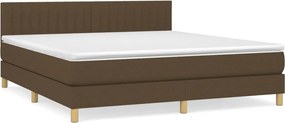 Box spring postel s matrací tmavě hnědá 160x200 cm textil 3140788