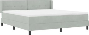 Postel s boxspringem s čelo Světle šedá 200 x 180 cm samet 3341480