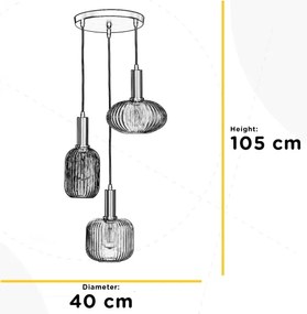 ONLI - Lustr na lanku DOROTY 1xE27/22W/230V modrá/zlatá