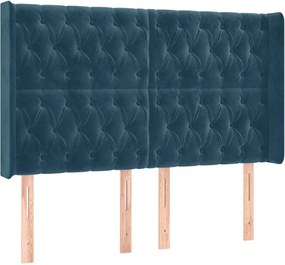 Box spring postel s matrací a LED tmavě modrá 140x190 cm samet 3139743