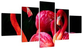 Obraz červených plameňáků (125x70 cm)