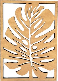AMADEA Dřevěný obraz list monstery, rozměr 30 x 21 cm, český výrobek