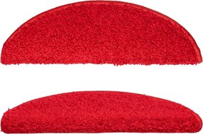 Schodové rohože 15 ks 56 x 17 x 3 cm červené, půlkulaté 133899