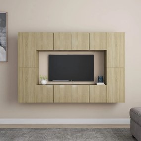 vidaXL 8dílný set TV skříněk dub sonoma kompozitní dřevo