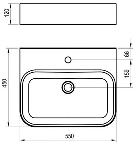 Ravak XJX01155006 - Umyvadlo na desku CERAMIC SLIM 55x45 cm keramika/bílá
