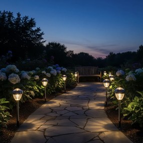 Solární LED lampa Leya teplá bílá/stříbrná