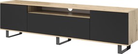 Eka Stolek pod televizi EMI 200 cm - Dub Artisan + Černý mat