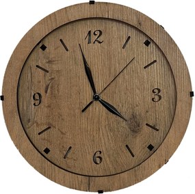 Li-Go Dřevěné hodiny nástěnné "Kruh"  dub velikost svítidla/hodin: 31 cm